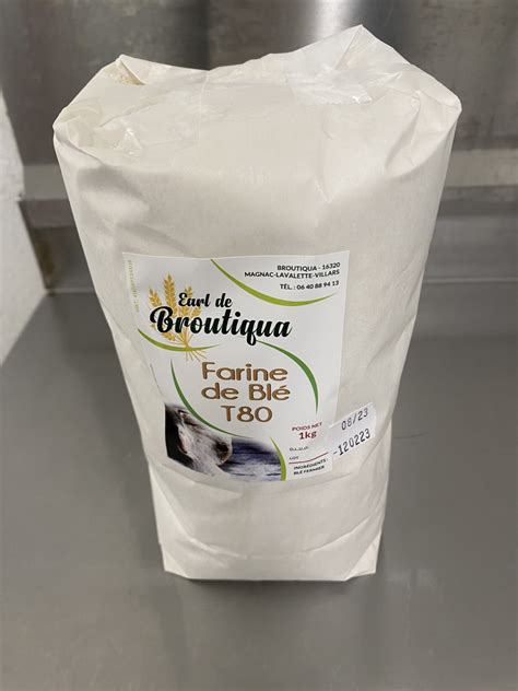 Farine de blé tendre t80 1 kg Earl De Broutiqua Locavor fr