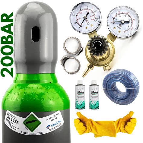 ZESTAW MIX BUTLA 8L 200 BAR ARGON 82 CO2 18 PEŁNA AKCESORIA