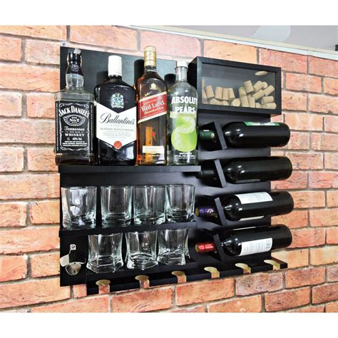 Barzinho Adega Para Sala Aparador De Parede Vinhos Bebidas Madeira Mdf