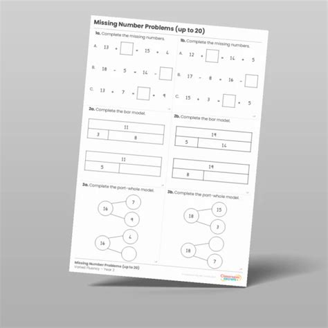 Missing Number Problems Varied Fluency Resource Classroom Secrets