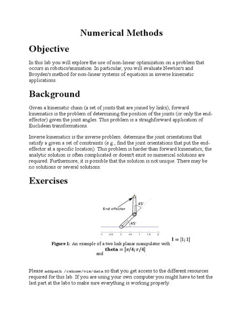 numerical methods for solving inverse kinematics problems evaluating newton s and broyden s