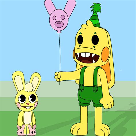 Balloon Bunzo Bunny And Cuddles Cute So By Cuddlesandbunzobunny On Deviantart