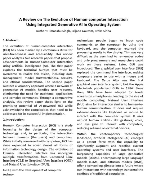 a review on the evolution of human computer interaction pdf human computer interaction