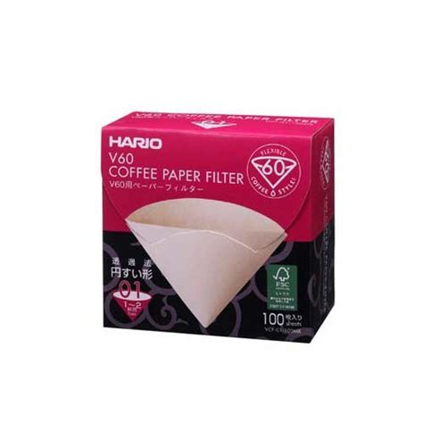 Hario V60 Paper Filter 01 M 100 Sheets VCF 01 100MK