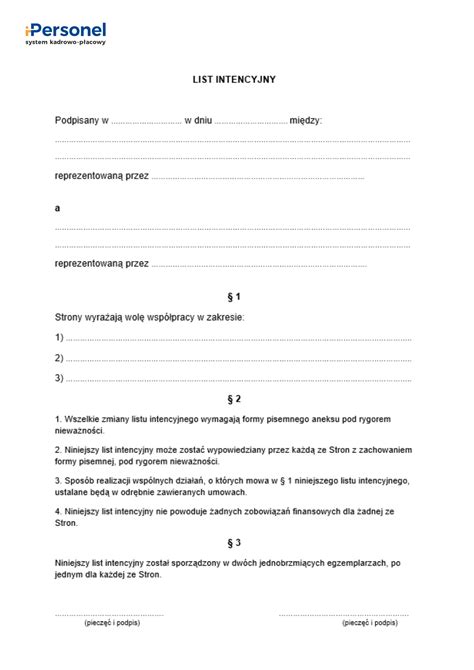 List Intencyjny Czym Jest Jakie Zawiera Elementy IPersonel