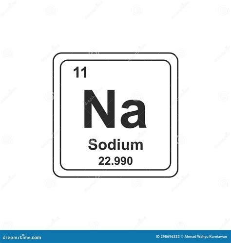 Sodium Periodic Table Chemical Symbol Stock Vector Illustration Of