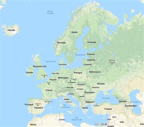 Carte Des Pays D Europe Et Leurs Capitales Carte De Paris