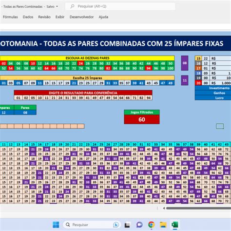 Planilha Lotomania Jogando 100 Dezenas Em Grupos De 10