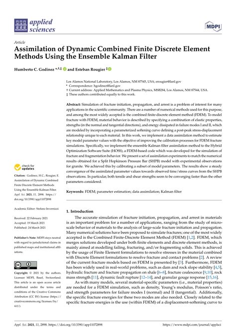 pdf assimilation of dynamic combined finite discrete element methods using the ensemble kalman