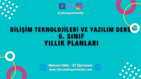 Bili Im Teknolojileri Ve Yaz L M Dersi S N F Y Ll K Planlar