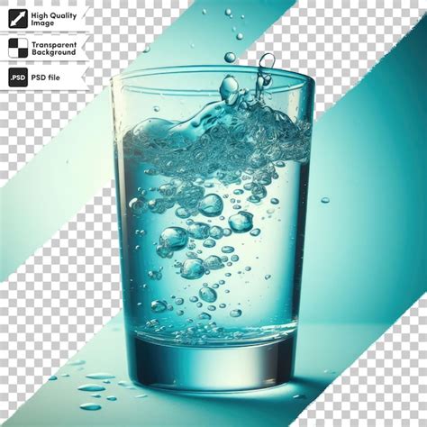 Premium PSD Psd Water Pouring Into Glass On Transparent Background