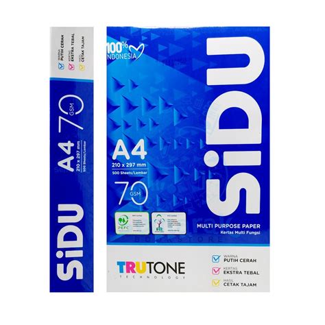 Jual Kertas HVS A4 Sidu 70 Gsm 1 Rim HVS Murah Kertas Print Shopee