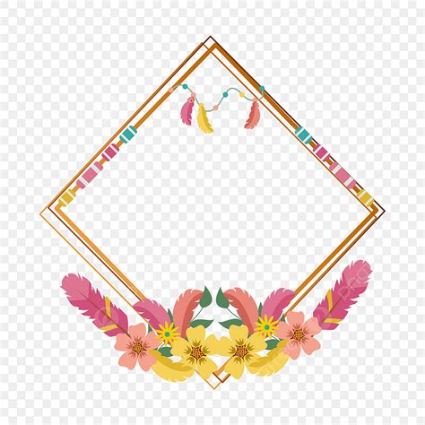 Boho Frame Ilustración Diseño Libre Png PNG Boho Frontera Acuarela
