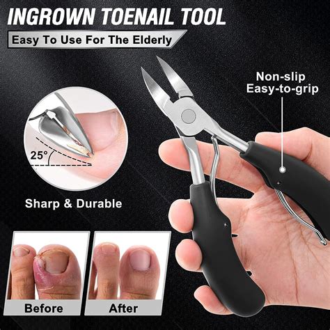 Aucurwen Heavy Duty Toe Nail Clippers For Seniors 7 Pcs Set For Thick