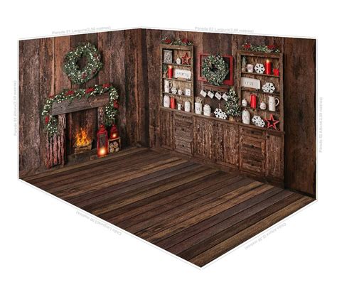 Kit Cenário 2 Fundos Fotográficos e Tapete Tecido Sublimado 3D Natal 2