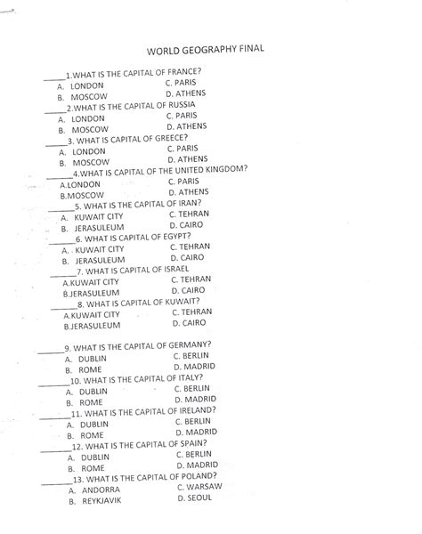 Mr E S World Geography Page World Geography 2017 Final Exams And