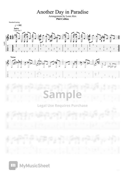 Phil Collins Another Day in Paradise 악보 by Leon Alex