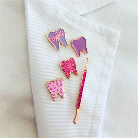 Dental Accessories Tooth Pins Scaler Pin Scaler White Coat Flair