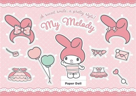 My melody Винтажные бумажные куклы Бумажные куклы Бумажные игрушки