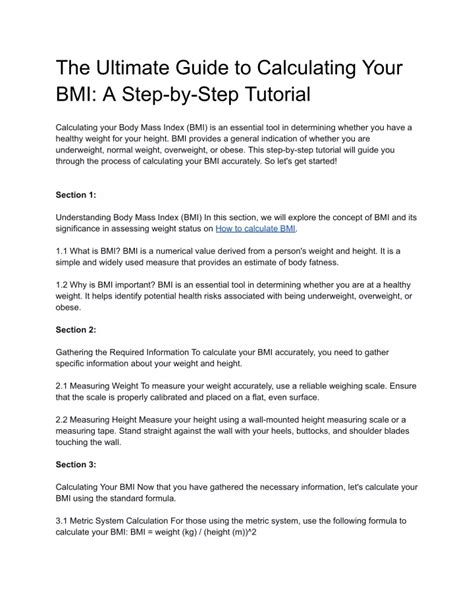 Ppt The Ultimate Guide To Calculating Your Bmi A Step By Step