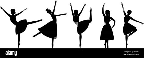 Bailarín de ballet Siluetas de bailarinas danzantes ilustración
