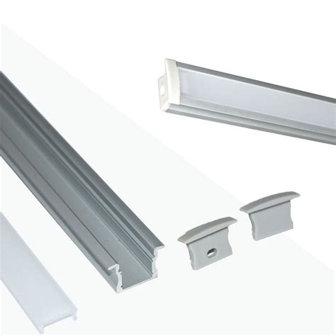 Perfil De Aluminio Empotrable Para Tira LED Con Difusor 2 Tapas