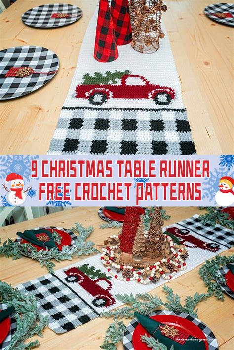 9 Christmas Table Runner Crochet Patterns FREE IGOODideas