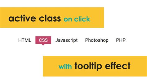 Add Remove Active Class On Click With Tooltip Effect Html Css And