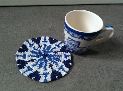 Onderzetter Delfts Blauw Nr 4 Tapestry Haakpatroon Atelier Sopra