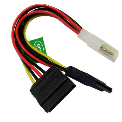 6 Inch Molex To SATA Power Y Cable 4 Pin Molex To 2 SATA Power