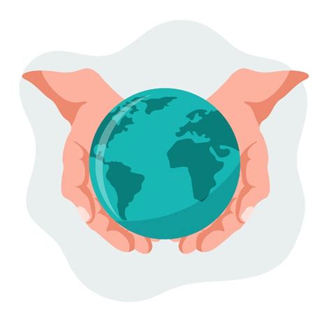 Diseño vectorial de manos sosteniendo nuestro planeta tierra Vector
