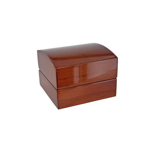 Écrin montre bois vernis brillant marron clair Laval Europe