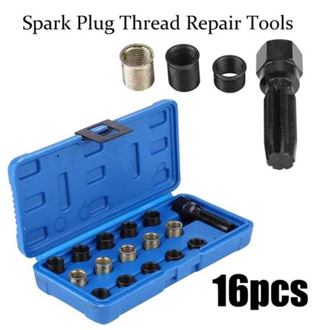 16Pcs Professional 14mm X 1 25 Car Spark Plug Thread Repair Tool Kit