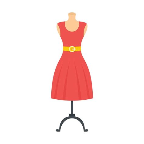 Woman Dress On Mannequin Icon Flat Isolated Vector 15014659 Vector Art