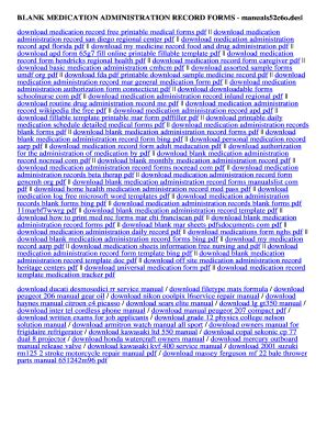 Fillable Online Manuals52c6o BLANK MEDICATION ADMINISTRATION RECORD