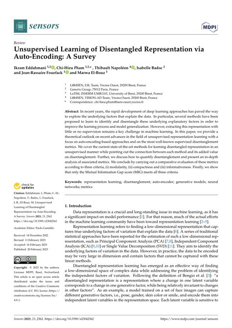 pdf unsupervised learning of disentangled representation via auto encoding a survey