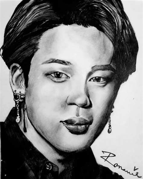 Bts Jimin Pencil Drawing