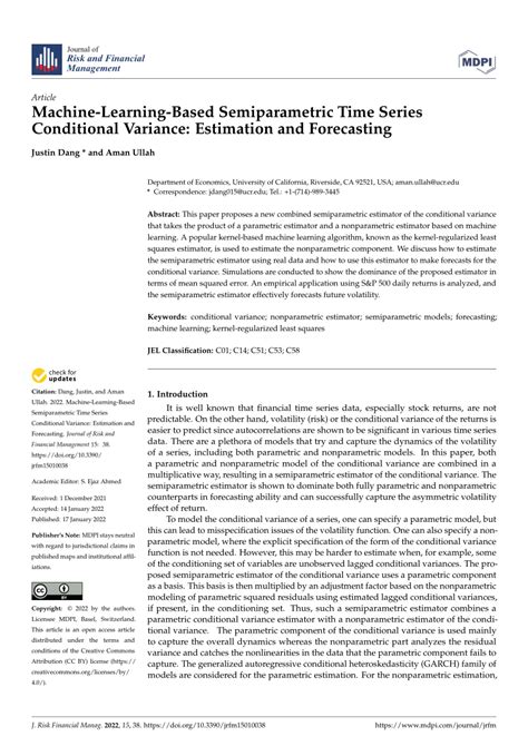 pdf machine learning based semiparametric time series conditional variance estimation and