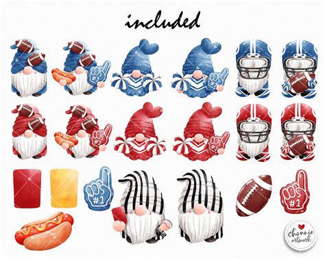 American Football Gnomes American Football Clipart Gnome Etsy