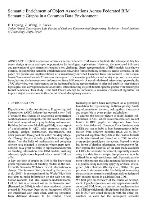 pdf semantic enrichment of object associations across federated bim semantic graphs in a