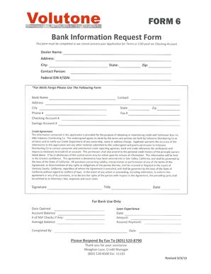 Fillable Online FORM 6 Volutone Fax Email Print PdfFiller
