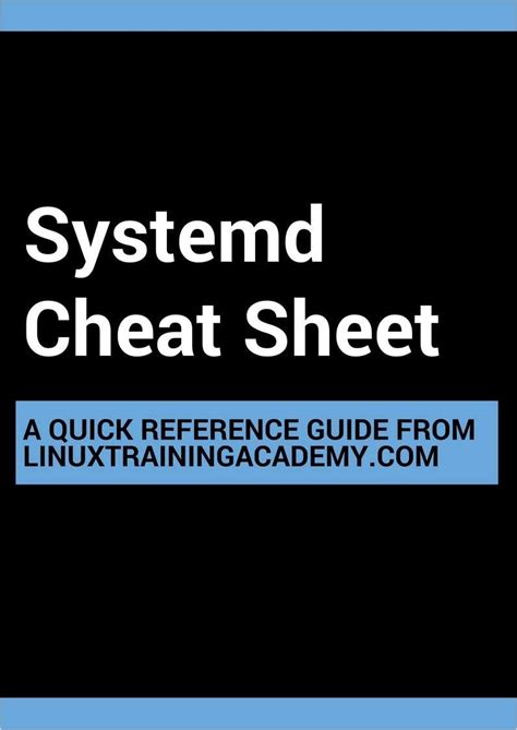 Systemd Cheat Sheet Free Cheat Sheet