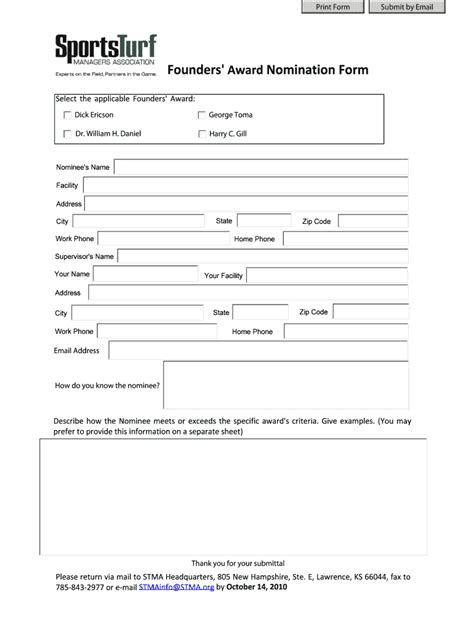 Fillable Online Stma Founders Nominationform Fax Email Print PdfFiller