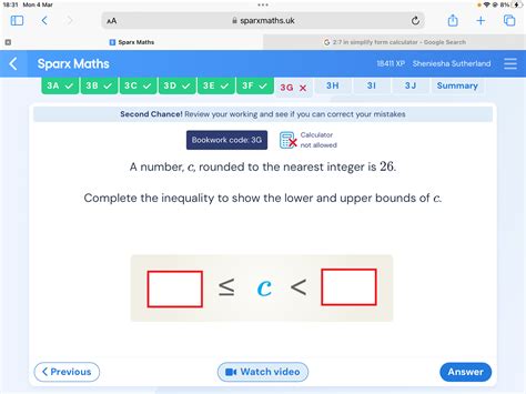 SOLVED Sparx Maths 18411 XP Sheniesha Sutherland 3A 3 B 3 C 3 D 3 E 3
