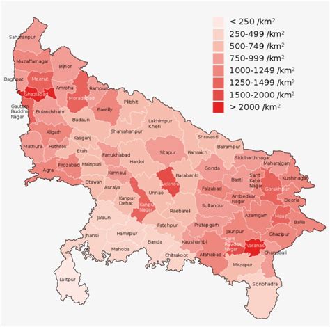 Uttar Pradesh Map Uttar Pradesh Population Density 1092x1024 PNG