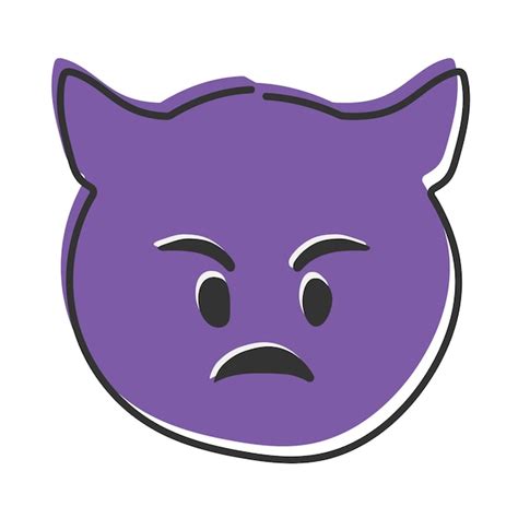 Premium Vector Evil Devil Emoji Happy Purple Emoticon With Devil