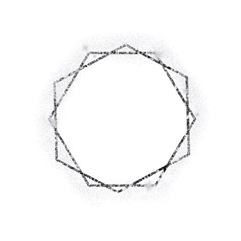 Heksagonal White Transparent Luxury Heksagone Silver Glitter Silver
