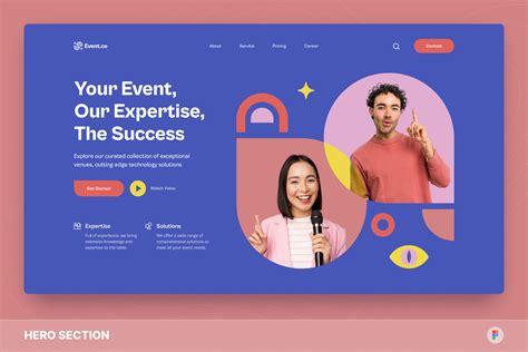 Event Co Event Conference Hero Section Figma Template Design