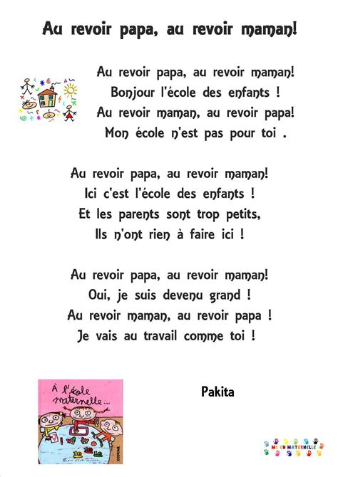 Chansons Comptines Page Mc En Maternelle French Worksheets