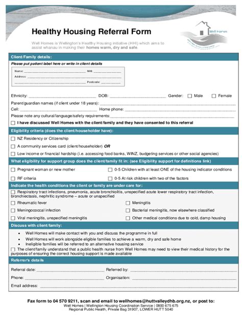 Fillable Online Healthy Housing Referral Form RPH Fax Email Print